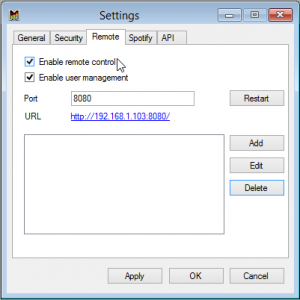 How to control Multi Room Audio Player remotely via web browser