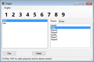 How to play a jingle in the selected zone - Multi Room Audio Player
